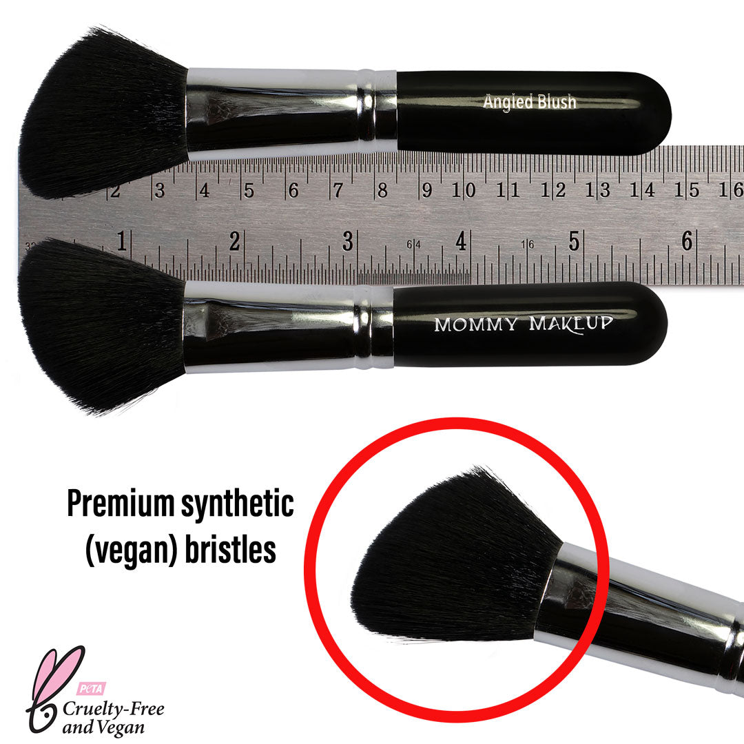 Angled Face Blush Brush - Artist's Quality Vegan Makeup Brush from ...